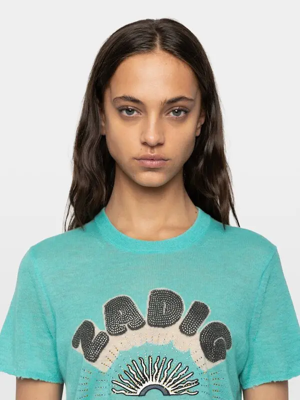 Zadig&Voltaire Idal" Cashmere Sweater With Embroidery And Rhinestones