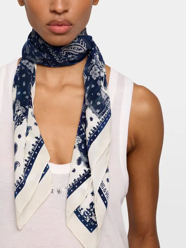 Zadig&Voltaire Blondie 85 Denim Bandana Scarf - Flash
