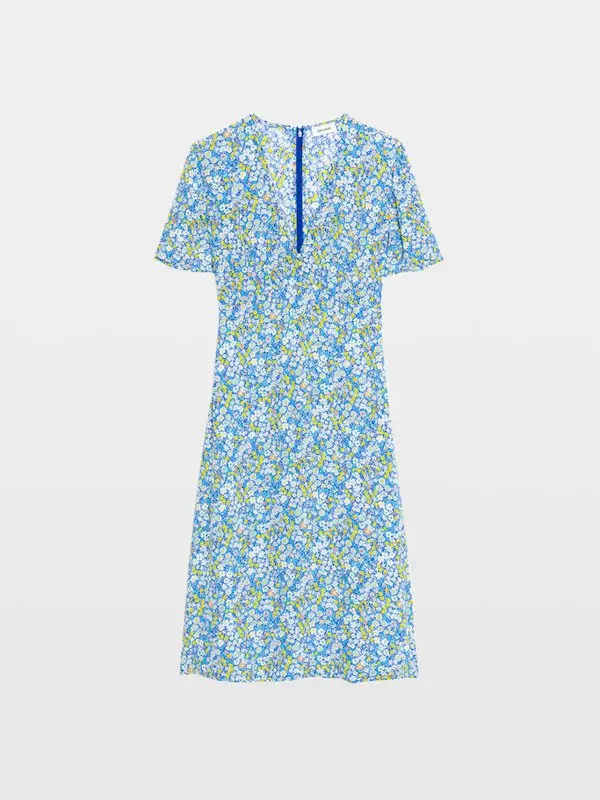 Zadig&Voltaire Midi Dress With V-neck And Short Sleeves - Pear