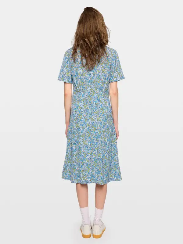 Zadig&Voltaire Midi Dress With V-neck And Short Sleeves - Pear