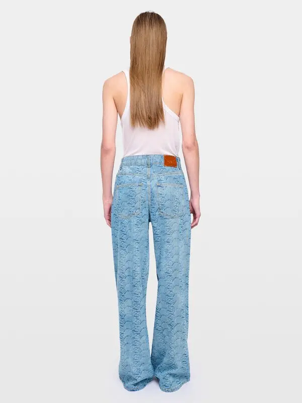 Zadig&Voltaire Eli Wide-leg Jeans With Laser Motif - Light Blue