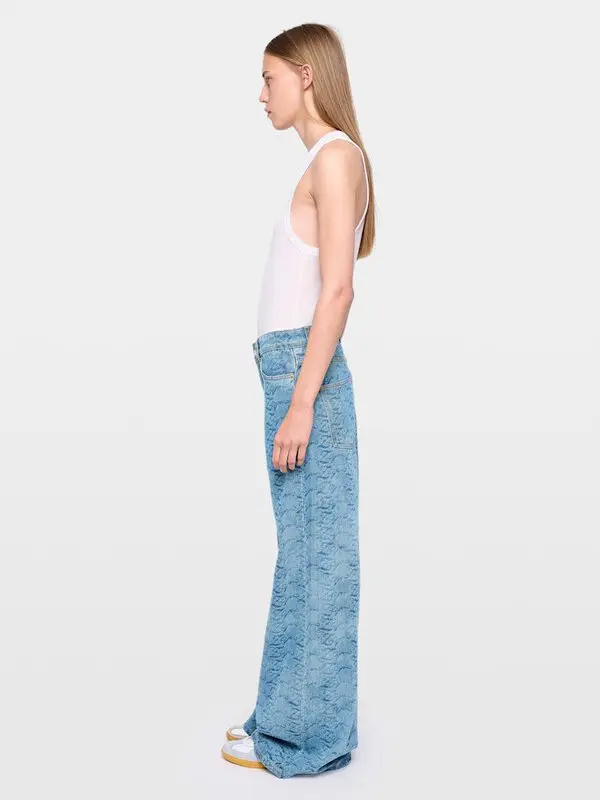 Zadig&Voltaire Eli Wide-leg Jeans With Laser Motif - Light Blue