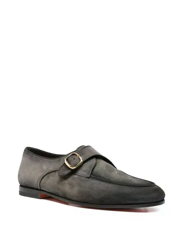 Santoni Suede Monk Shoes
