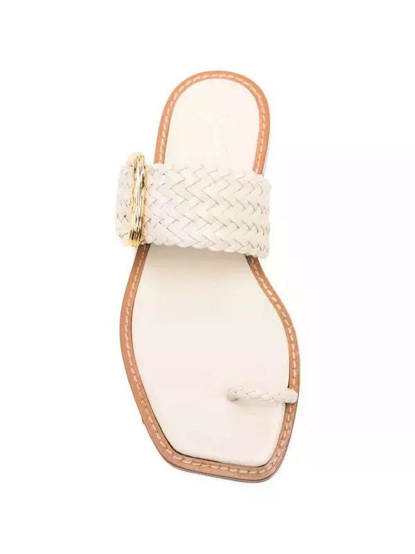 GIUSEPPE ZANOTTI Woven Buckle Detail Sandals