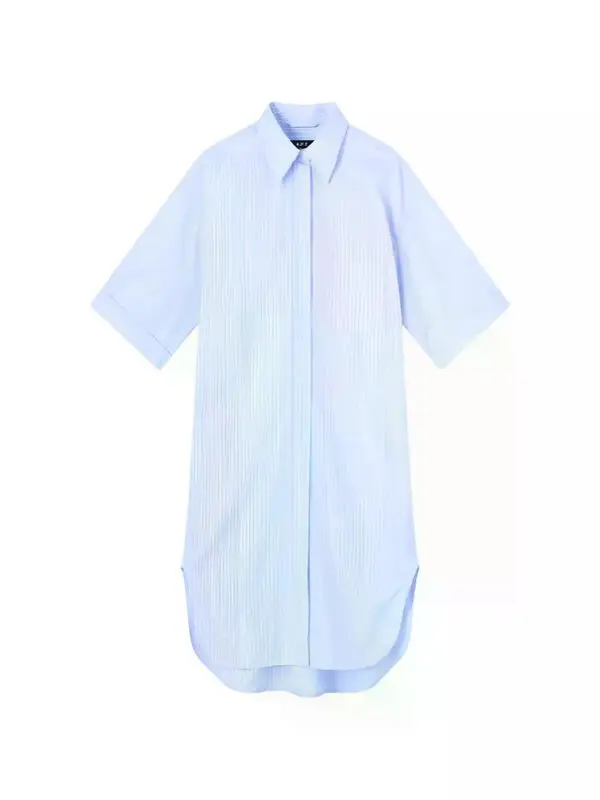 A.p.c. Chiara Striped Shirt Dress - Blue
