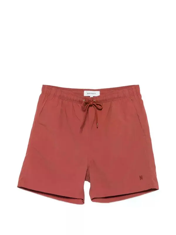 Norse Projects Logo Embroidered Swim Shorts - Red