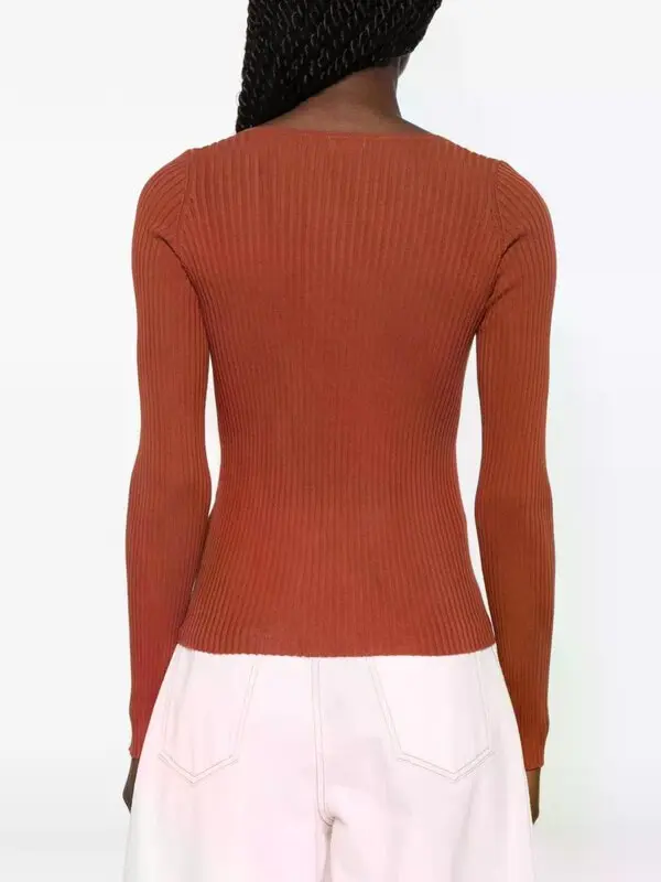 ROBERTO COLLINA Ribbed Knit Button-up T-shirt