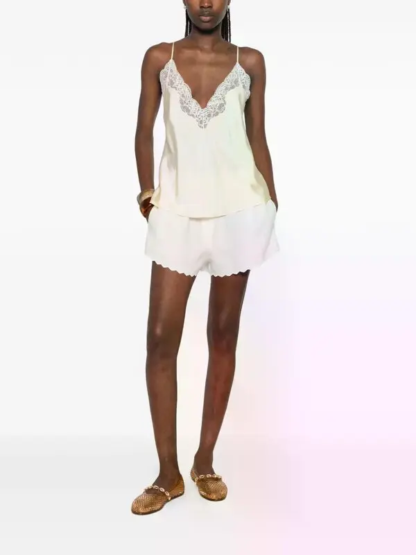 FORTE_FORTE Lace Trim Blouse