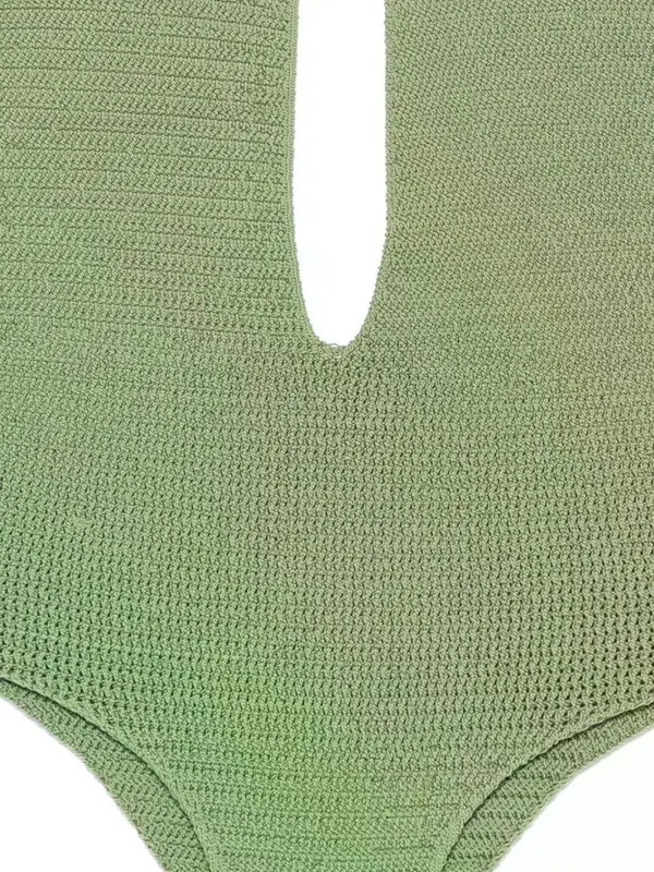 ELOU Riviera Crochet-knit Halterneck Swimsuit