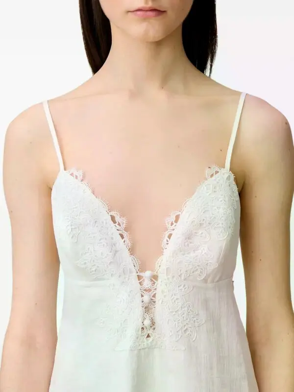 Claudie Pierlot Lace-trimmed V-neck Dress