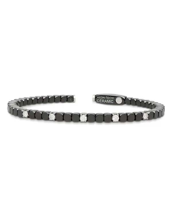 Roberto Demeglio Ceramic Diamond Bangle Bracelet - Black