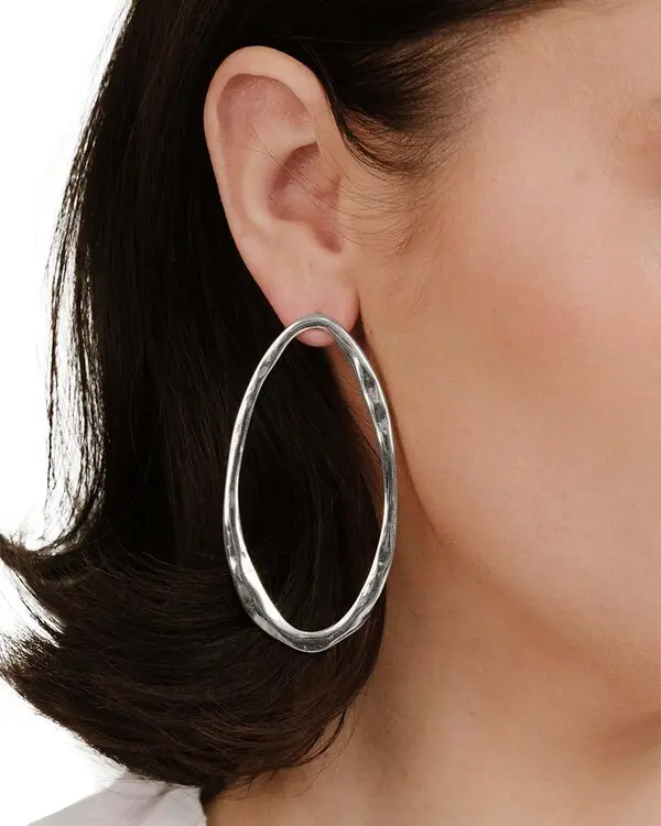 Ettika Hammered Oval Drop Earrings