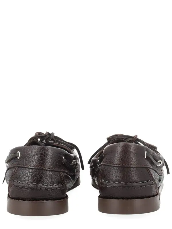 Paraboot Mocassino "barth" Leather Lace-up Loafer - Brown