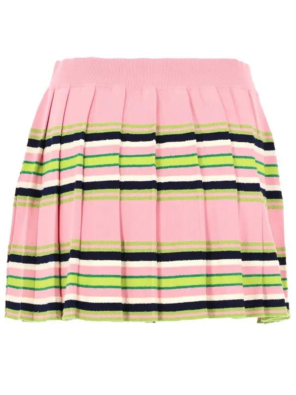 Casablanca Pleated Viscose Skirt With Stripes - Multicolour