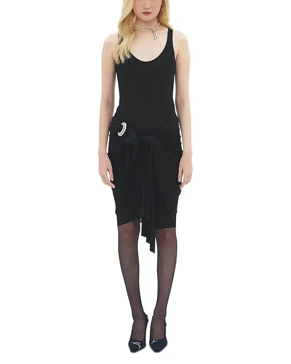 AREA Wrapped Crepe Jersey Mini Dress