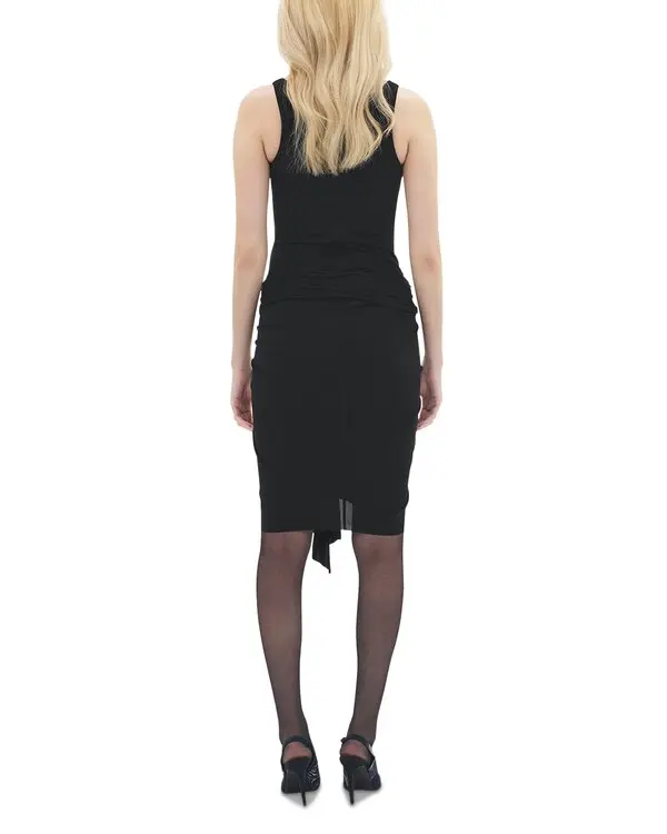 AREA Wrapped Crepe Jersey Mini Dress