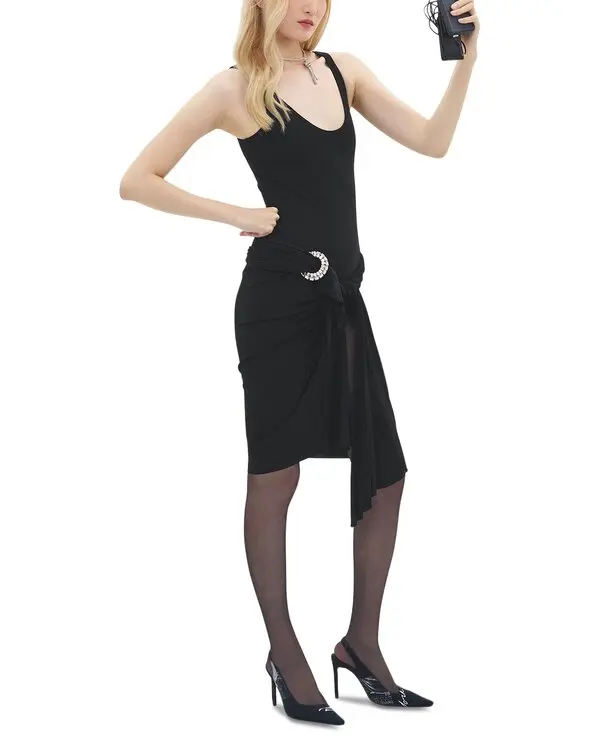 AREA Wrapped Crepe Jersey Mini Dress