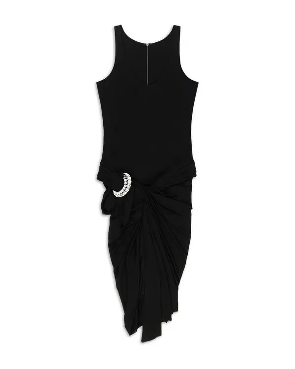 AREA Wrapped Crepe Jersey Mini Dress