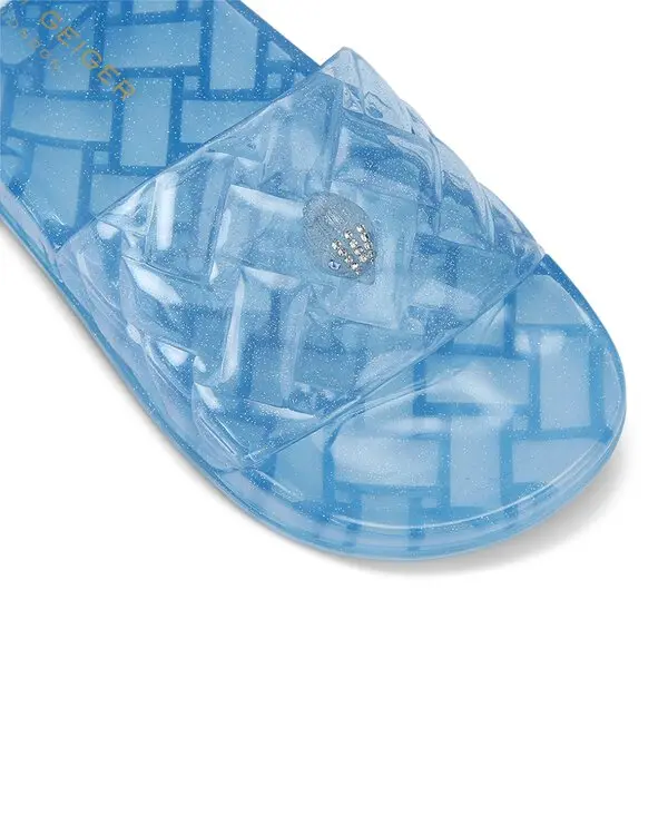 Kurt Geiger Meena Eagle Jelly Slide Sandals - Blue