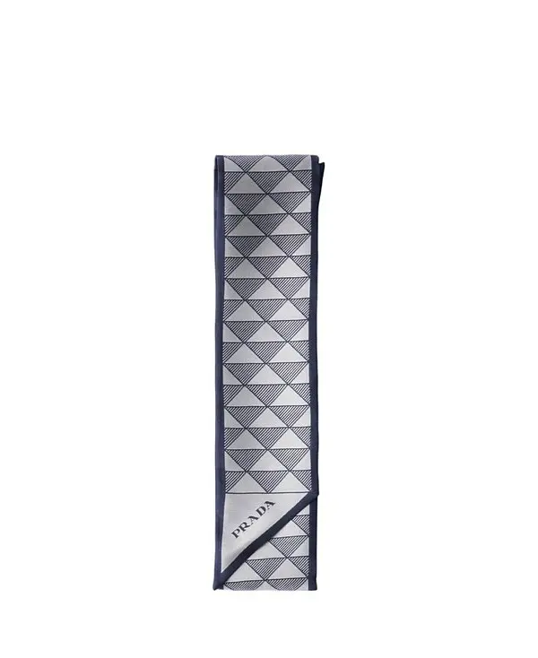 Prada Jacquard Silk Tie - Blue
