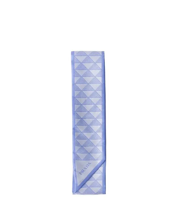 Prada Jacquard Silk Tie - Light Blue