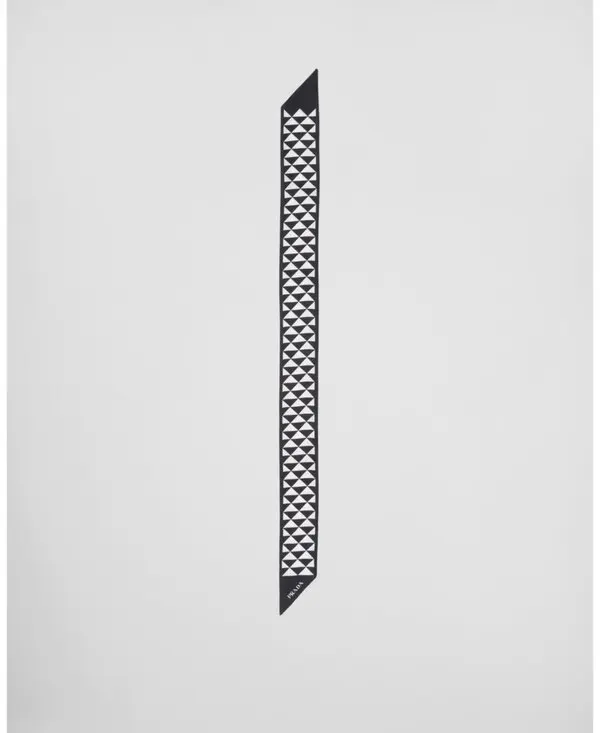 Prada Printed Silk Tie - Black