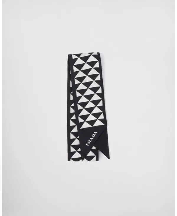 Prada Printed Silk Tie - Black