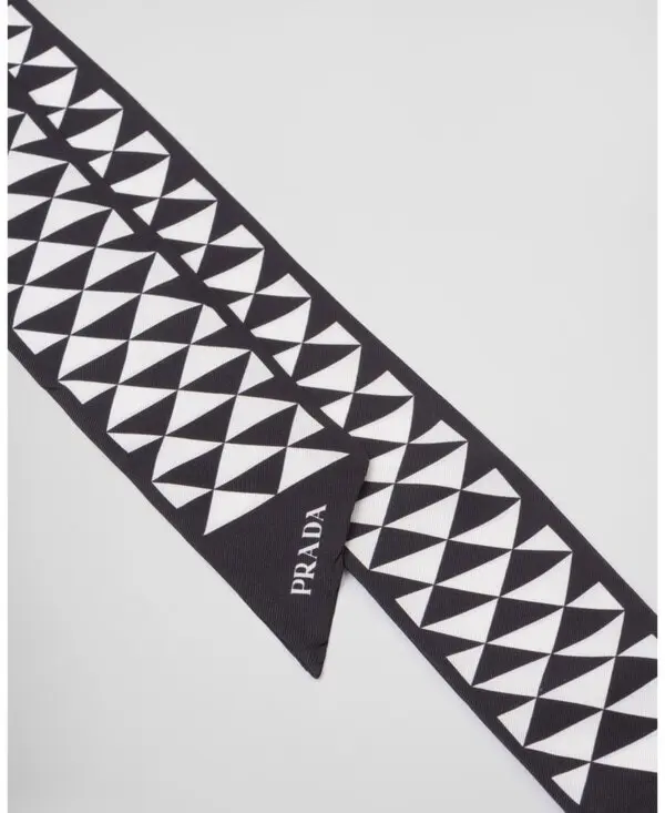 Prada Printed Silk Tie - Black