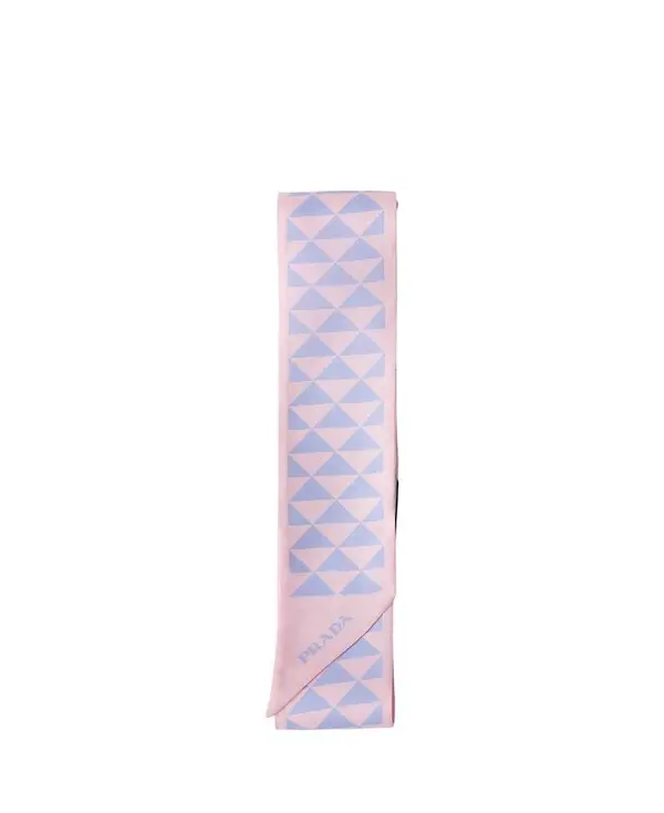 Prada Printed Silk Tie - Pink