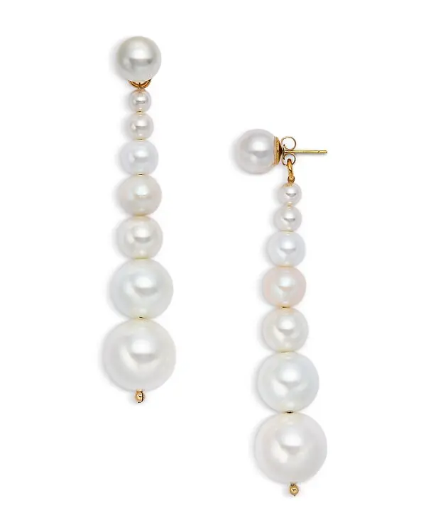 Aqua Imitation Pearl Drop Earrings - No Color