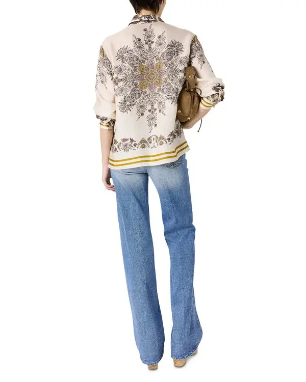 Gerard Darel Canna Mixed Print Viscose Blouse