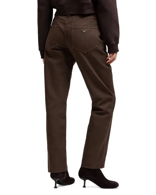 Emporio Armani Garment Dyed Straight Leg Jeans - Chocolate Plum