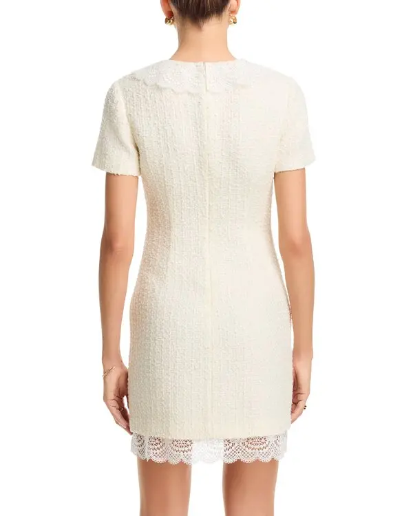 SELF-PORTRAIT Boucle Lace Trim Mini Dress