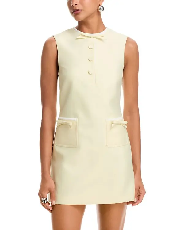 SELF-PORTRAIT Boucle Lace Trim Mini Dress - Yellow