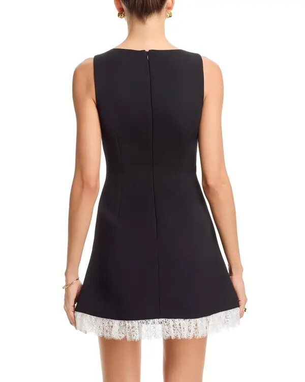 SELF-PORTRAIT Crepe Lace Bow Dress