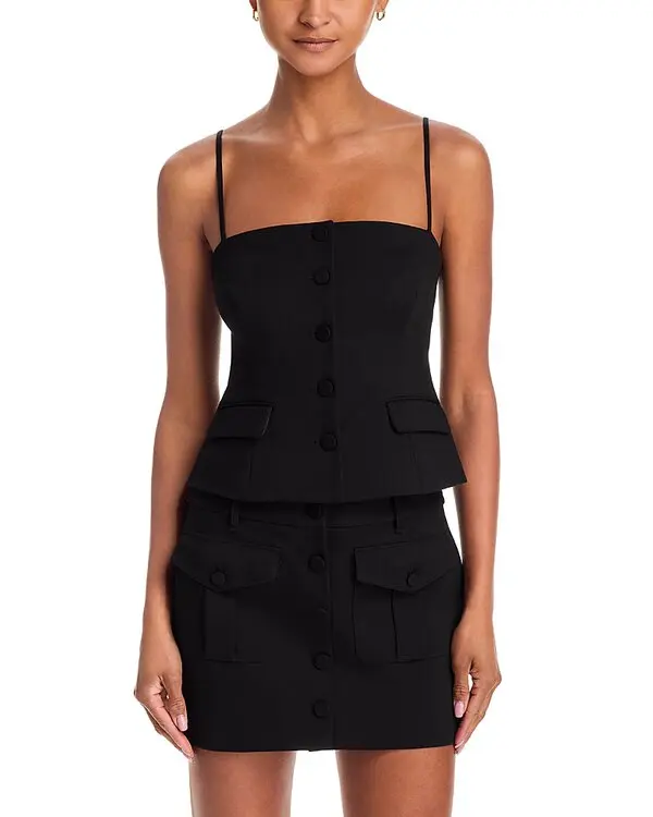 Rag & Bone Irina Square Neck Button Tank
