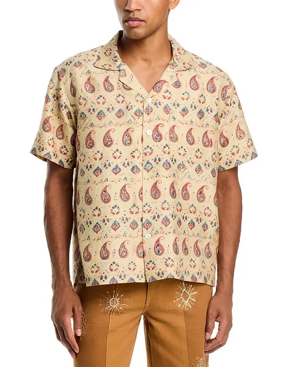KARTIK RESEARCH Silk Printed Camp Shirt