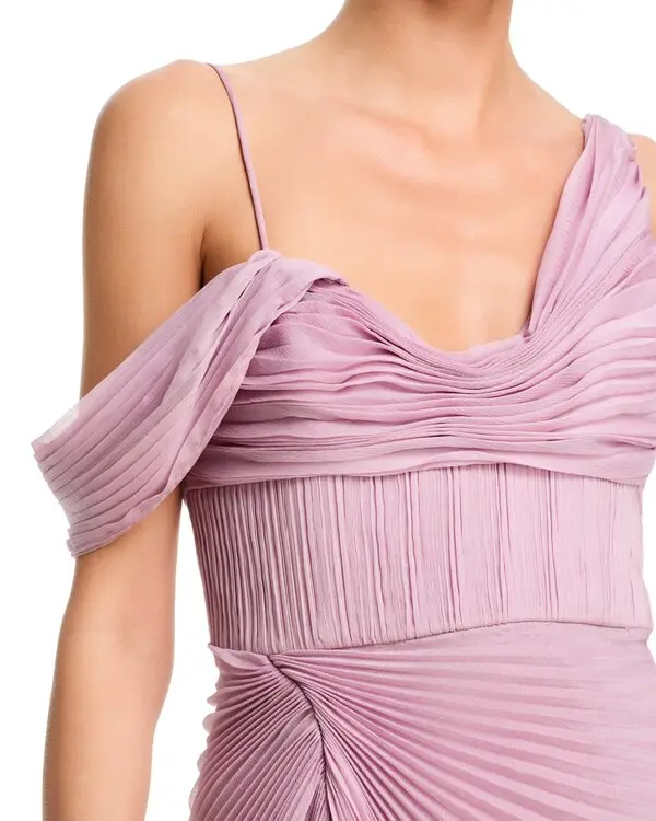 AMUR Joelle Pleated Drape Dress