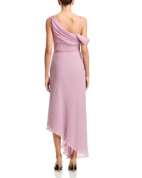 AMUR Joelle Pleated Drape Dress