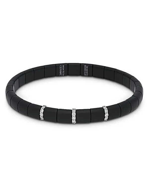 Roberto Demeglio Matte Ceramic Diamond Bangle Bracelet - Black