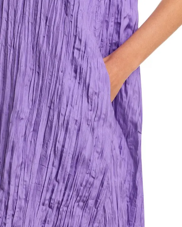 Eileen Fisher Crushed Silk Round Neck Dress