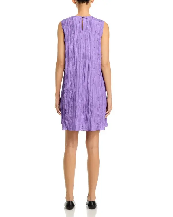 Eileen Fisher Crushed Silk Round Neck Dress