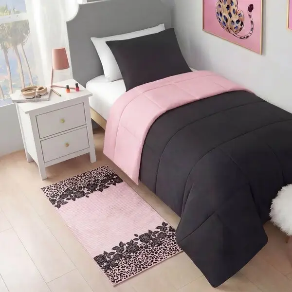 Juicy Couture Finely Washable Rug - Lacey Leopard Light Pink