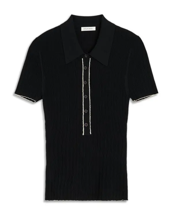 BY MALENE BIRGER Ribbed Knit Cardigan With Contrast Trim