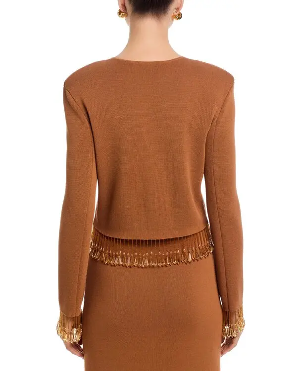 BY MALENE BIRGER Shelly Cropped Cardigan With Tassel Detailing - Brown
