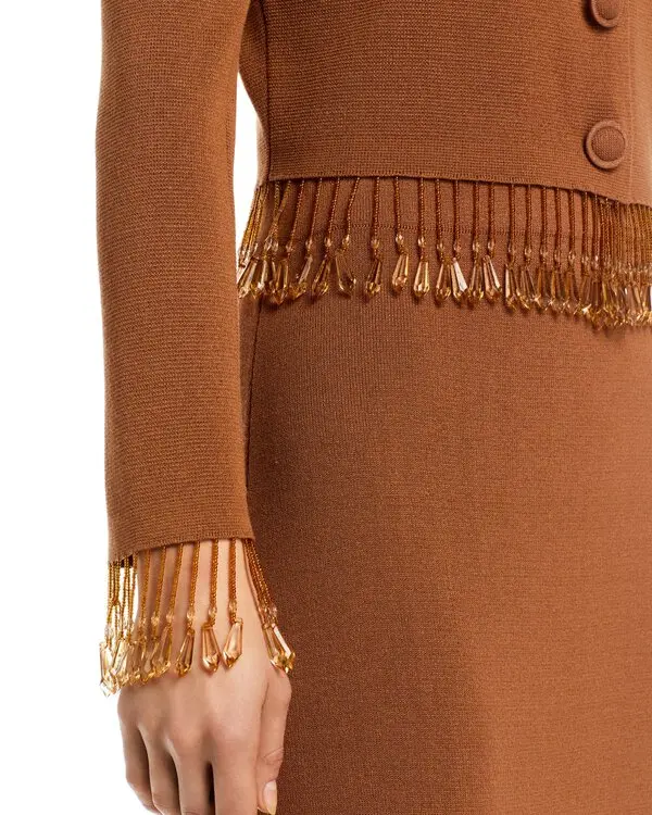 BY MALENE BIRGER Shelly Cropped Cardigan With Tassel Detailing - Brown