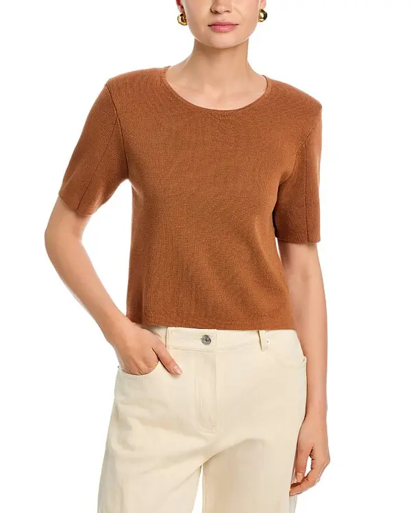 BY MALENE BIRGER Ribbed Short Sleeve Sweater