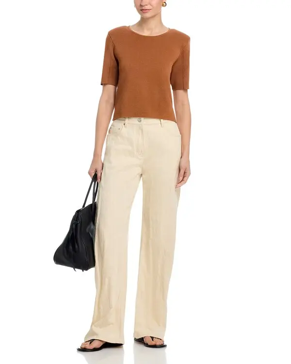 BY MALENE BIRGER Ribbed Short Sleeve Sweater