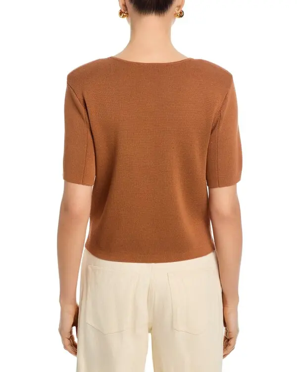 BY MALENE BIRGER Ribbed Short Sleeve Sweater