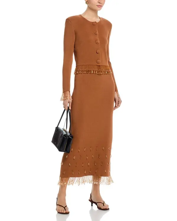BY MALENE BIRGER Estilla Embellished Maxi Skirt - Brown